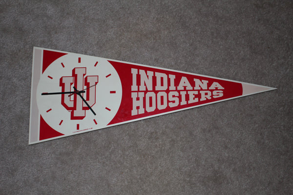 Indiana University Pennant Shaped Wall Clock | Vintage Indy Sports